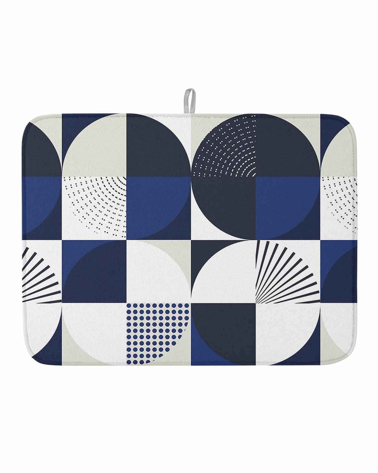 Dish Drying Mat for Kitchen Counter Modern Geometric Drying Pad ...