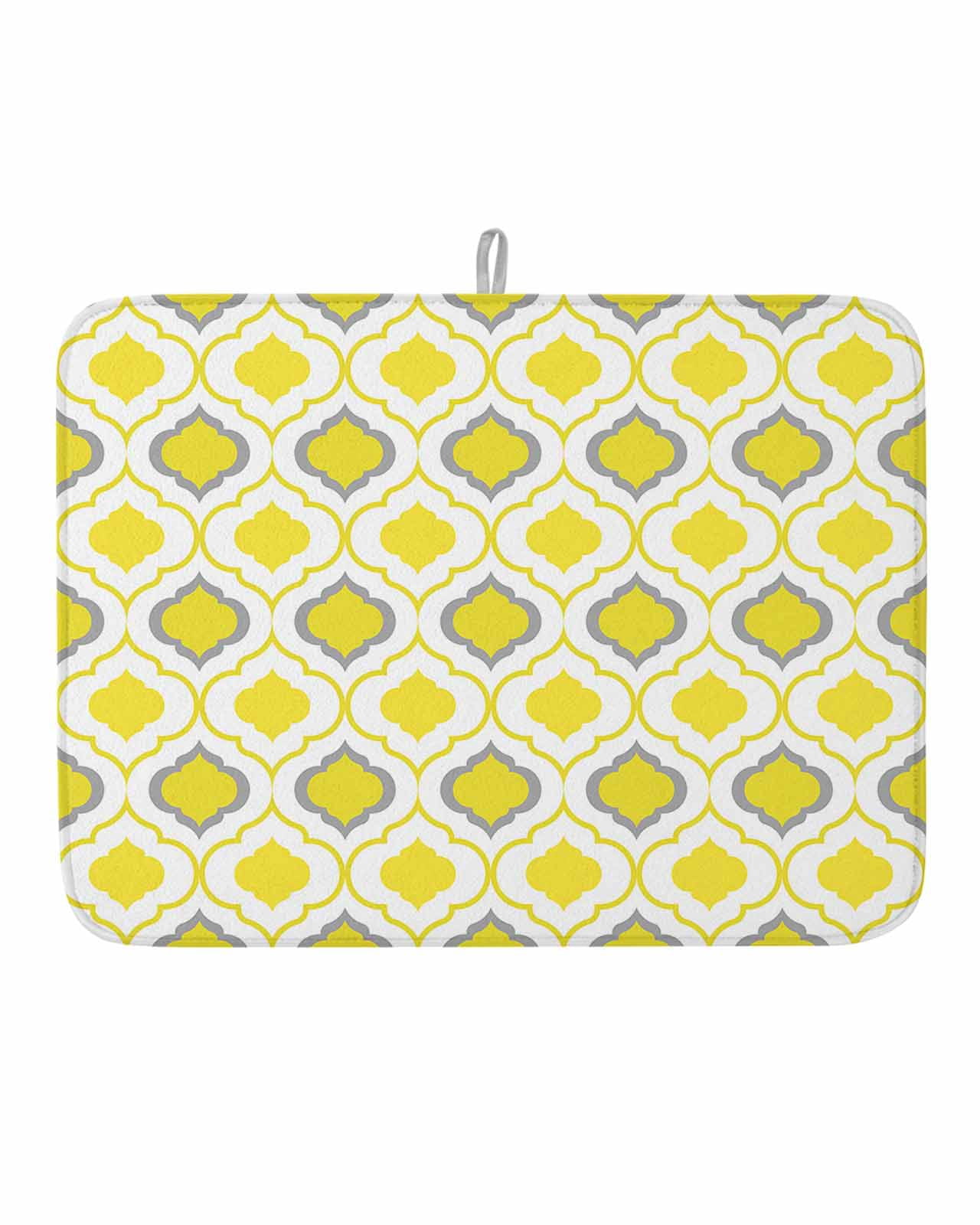 Dish Drying Mat for Kitchen Counter Moroccan Pattern Drying Pad ...