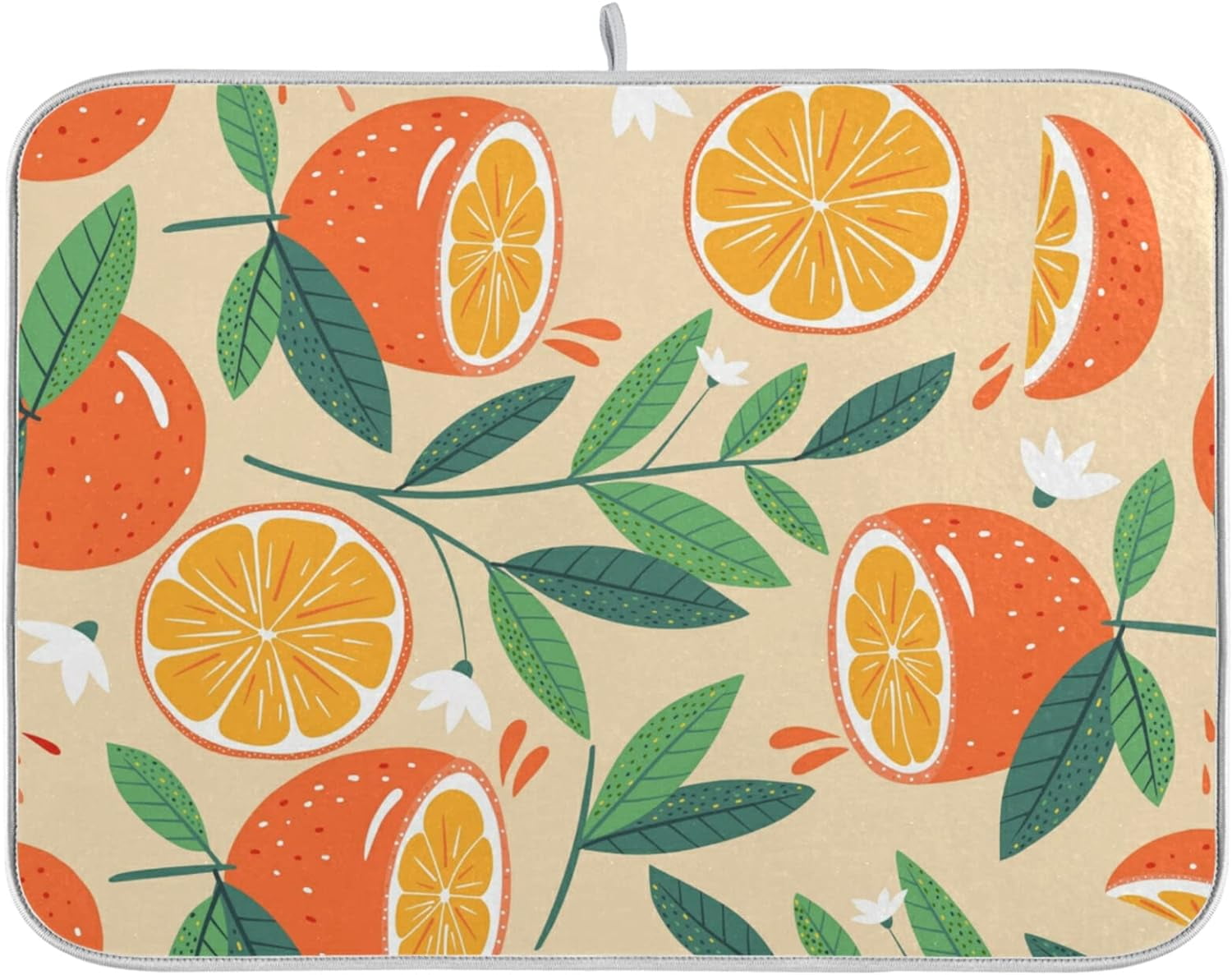 Dish Drying Mat for Kitchen Counter, Orange Microfiber Kitchen Dish Mat ...