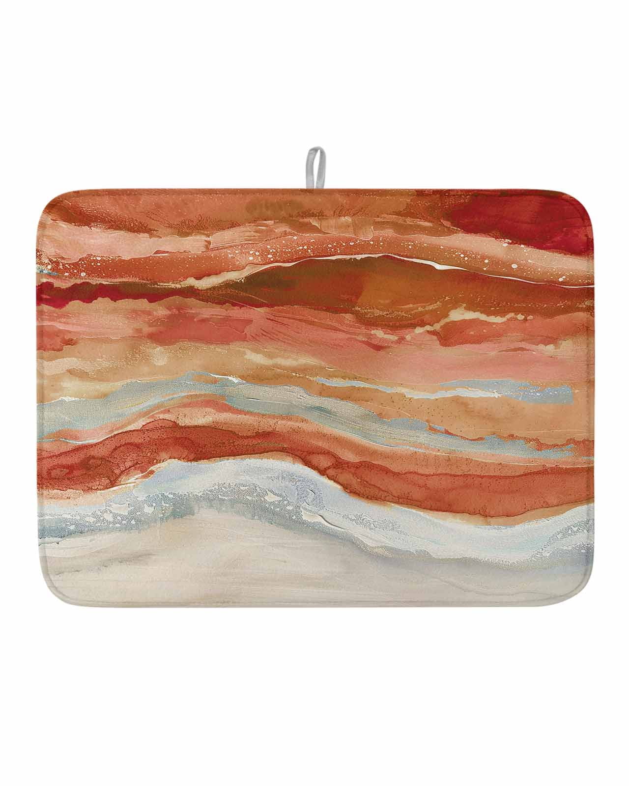 Dish Drying Mat for Kitchen Counter Orange Ombre Drying Pad Absorbent ...