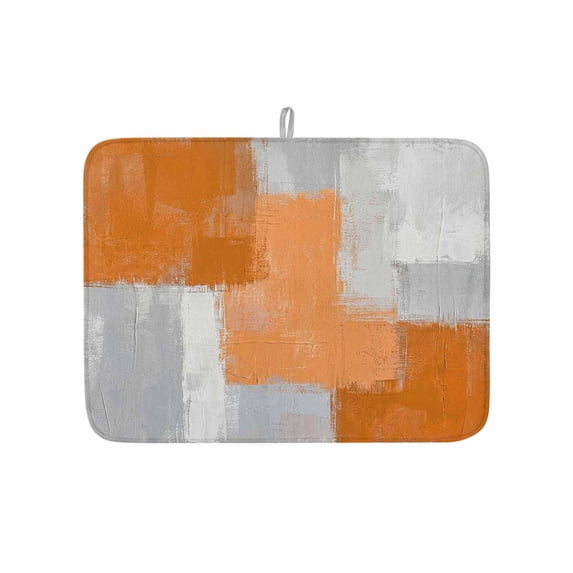 Dish Drying Mat for Kitchen Counter Orange Painting Drying Pad ...