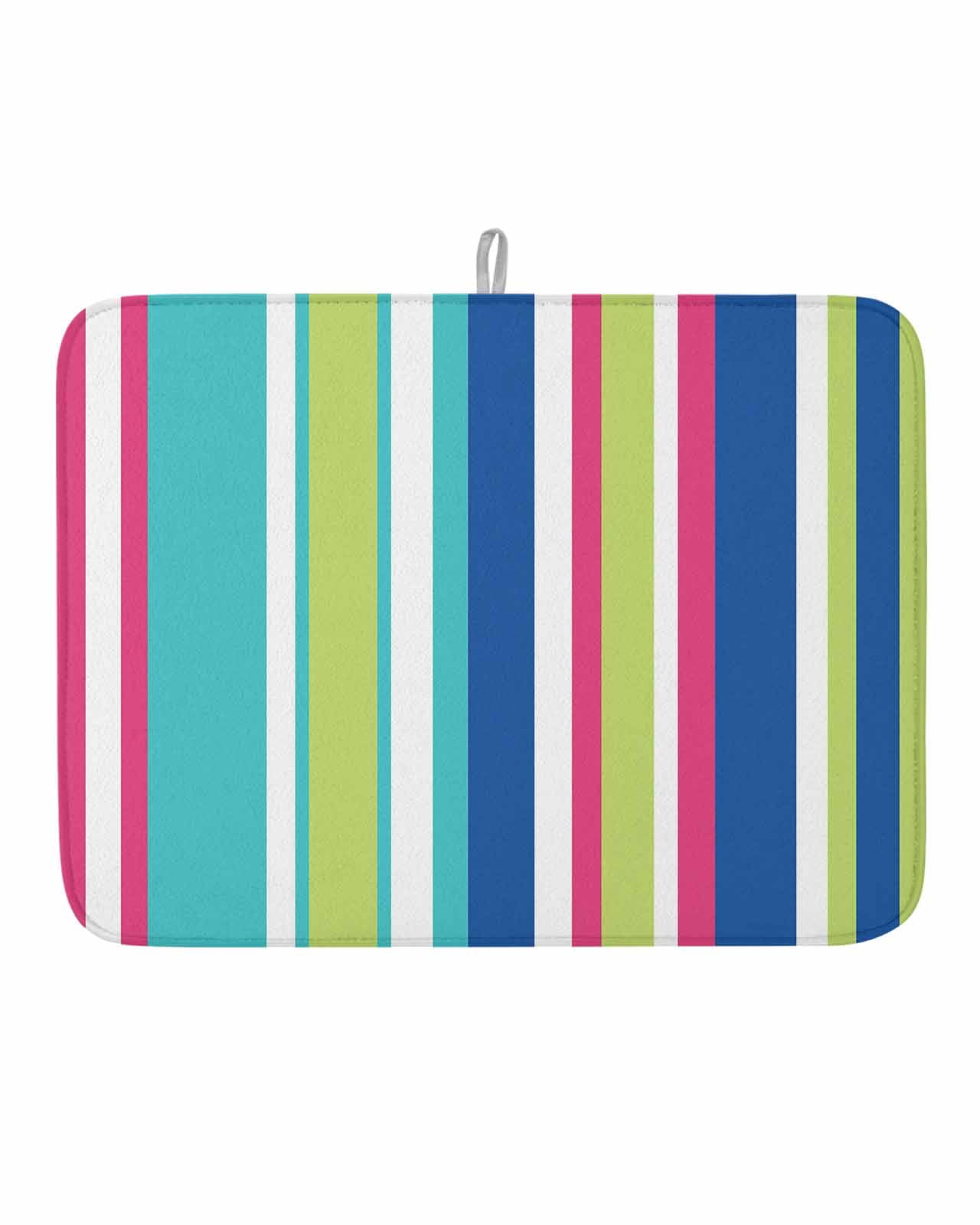 Dish Drying Mat for Kitchen Counter Pink Blue Green Stripes Drying Pad ...