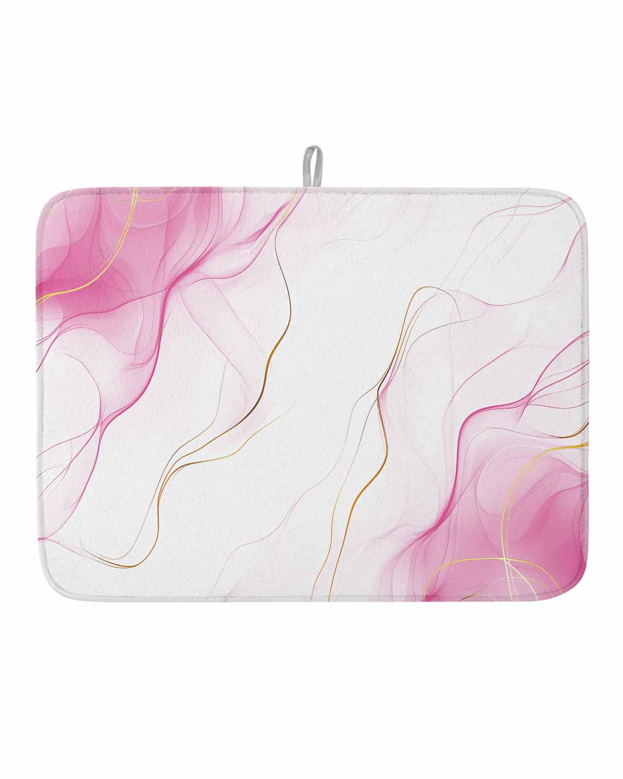 Dish Drying Mat for Kitchen Counter Pink Water Ripple Drying Pad ...