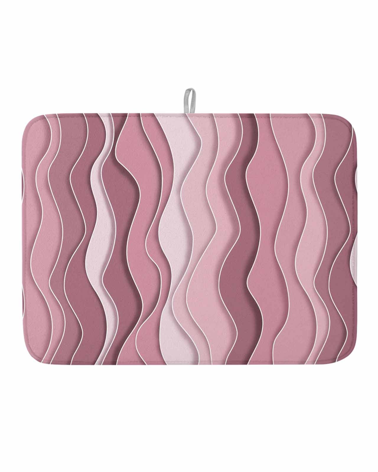 Dish Drying Mat for Kitchen Counter Pink Waves Drying Pad Absorbent ...