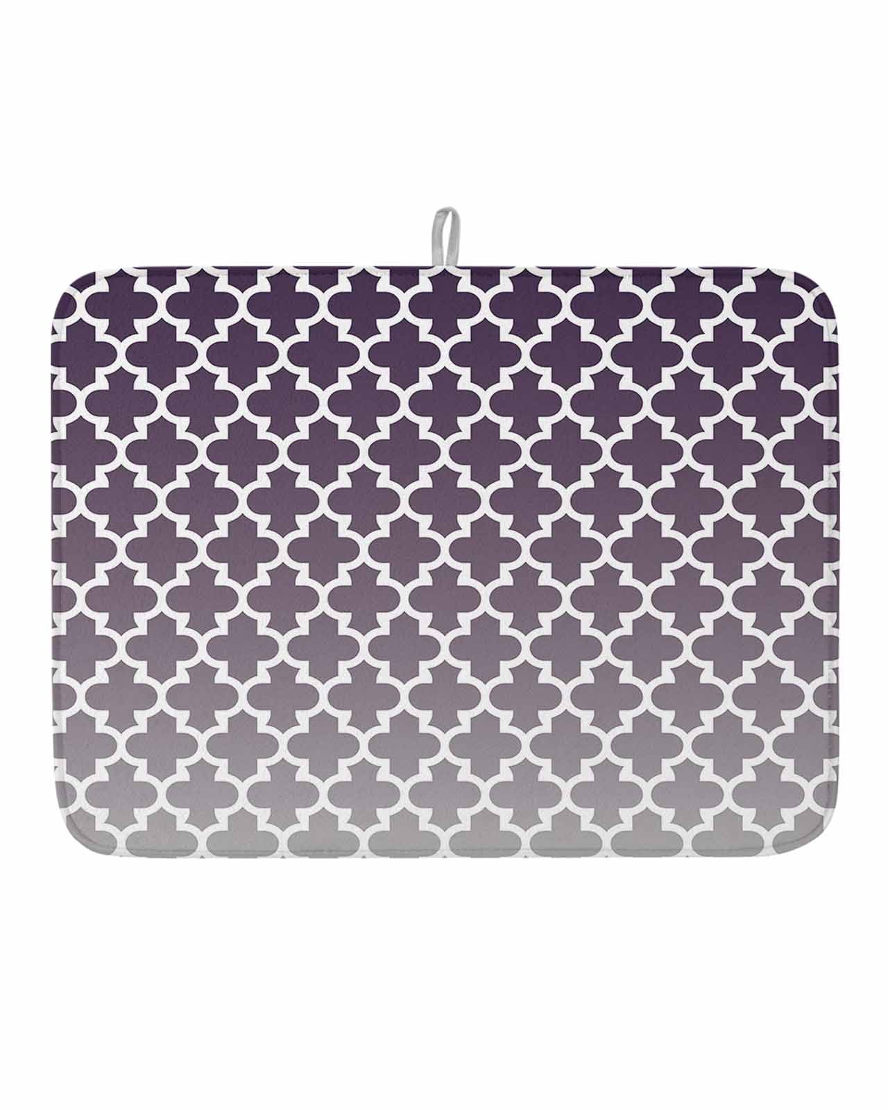 Dish Drying Mat for Kitchen Counter Purple Moroccan Drying Pad ...