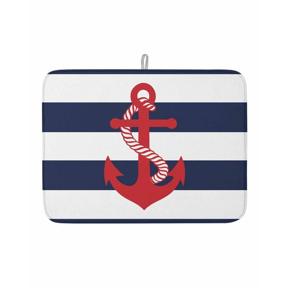 Dish Drying Mat for Kitchen Counter Red Anchor Drying Pad Absorbent ...