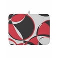 Dish Drying Mat for Kitchen Counter Red Geometric Circle Drying Pad ...