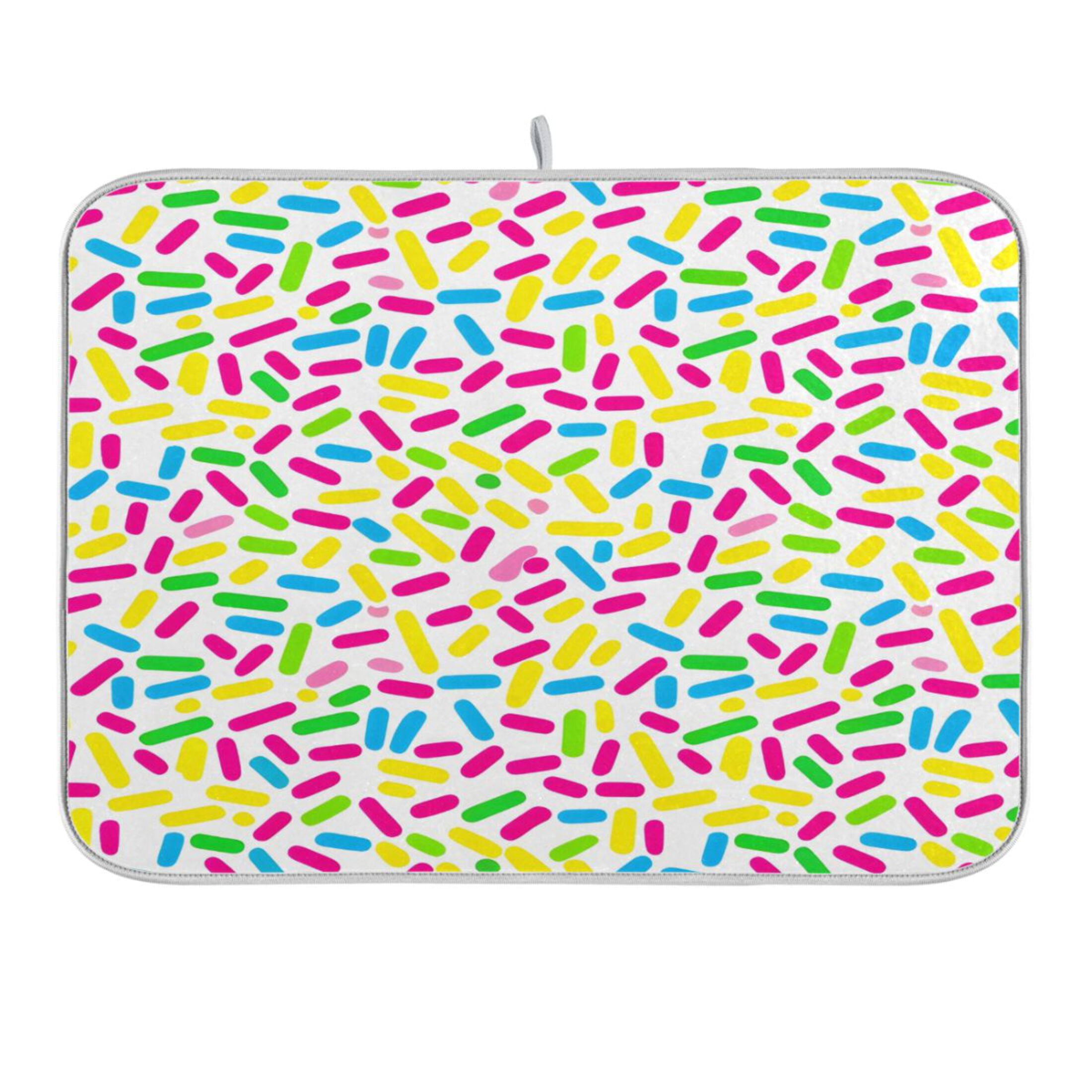 Dish Drying Mat Kitchen Counter Sprinkles Dishes Drainer Pad Absorbent ...