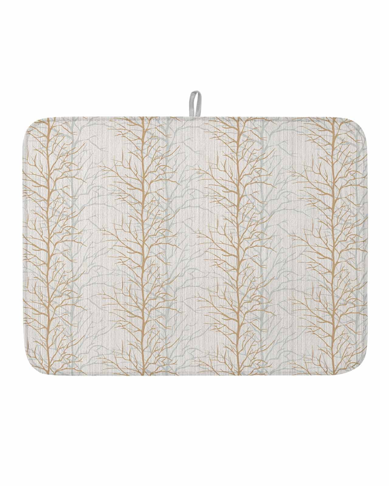 Dish Drying Mat for Kitchen Counter Tree Branch Drying Pad Absorbent ...