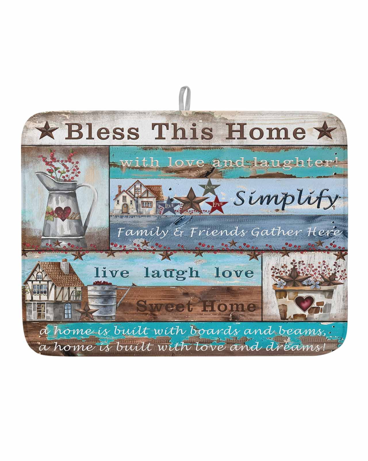 Dish Drying Mat for Kitchen Counter Western Texas Star Wood Drying Pad ...