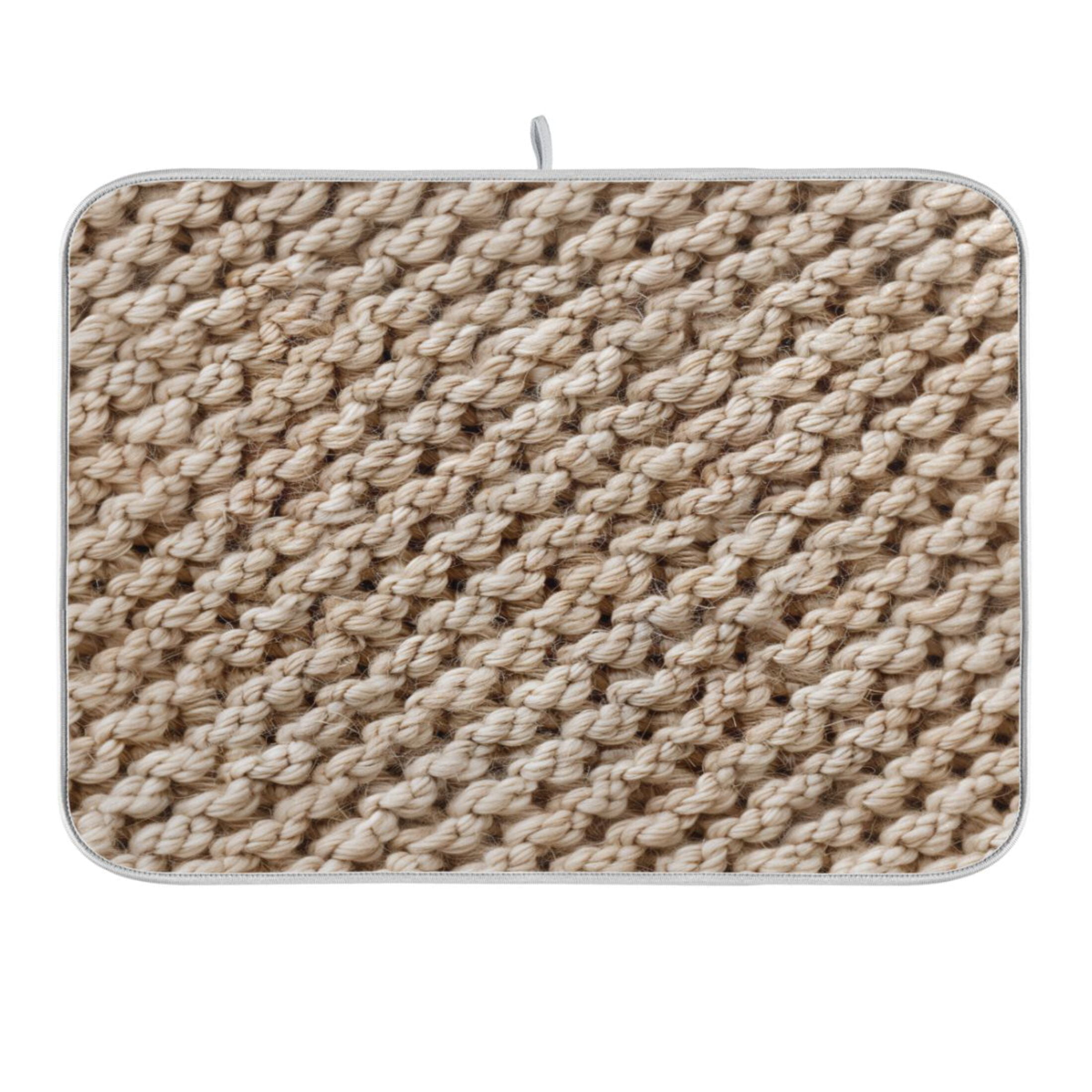 Dish Drying Mat Kitchen Counter Wool Knitting Pattern Dishes Drainer ...