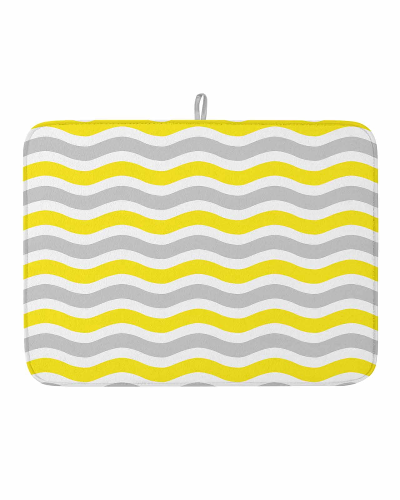 Dish Drying Mat for Kitchen Counter Yellow Grey Water Ripples Drying ...