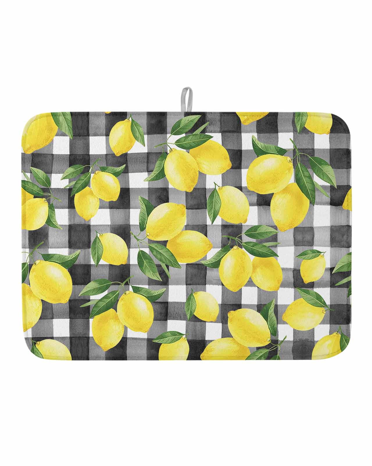 Dish Drying Mat for Kitchen Counter Yellow Lemon Drying Pad Absorbent ...