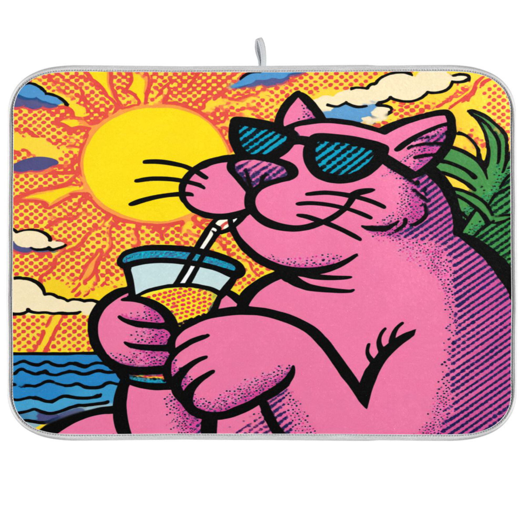 Dish Drying Mat Kitchen Pad Large Counter Absorbent Dish Mats Drainer ...