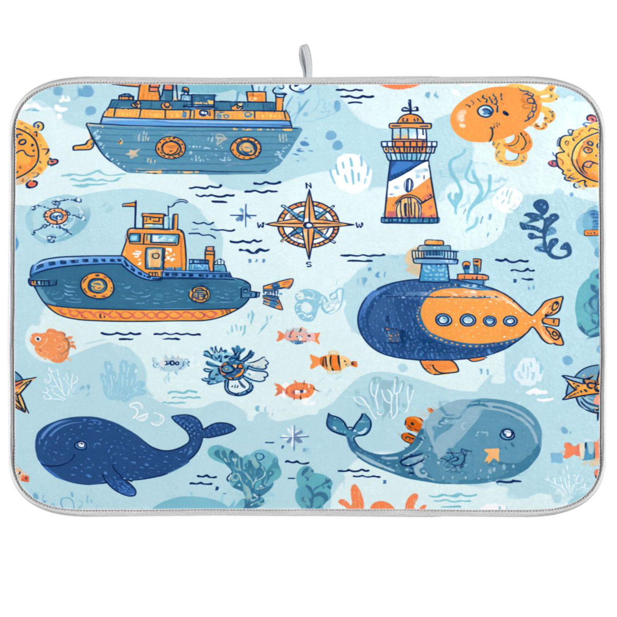 Dish Drying Mat Kitchen Pad Large Counter Absorbent Dish Mats Drainer ...