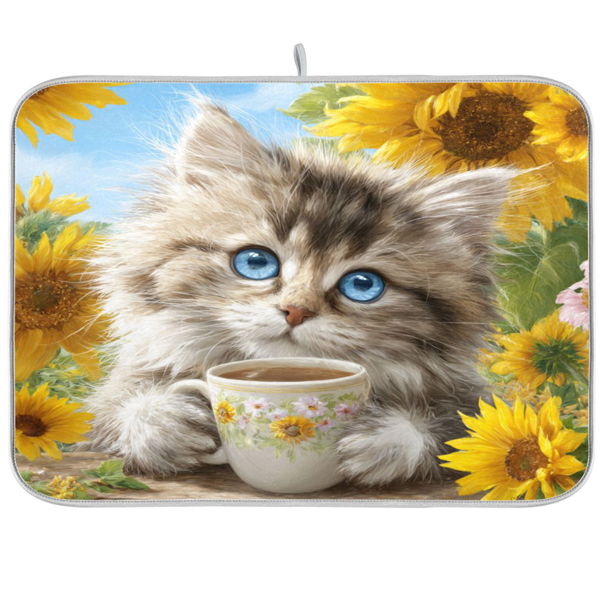 Dish Drying Mat Kitchen Pad Large Counter Absorbent Dish Mats Drainer ...