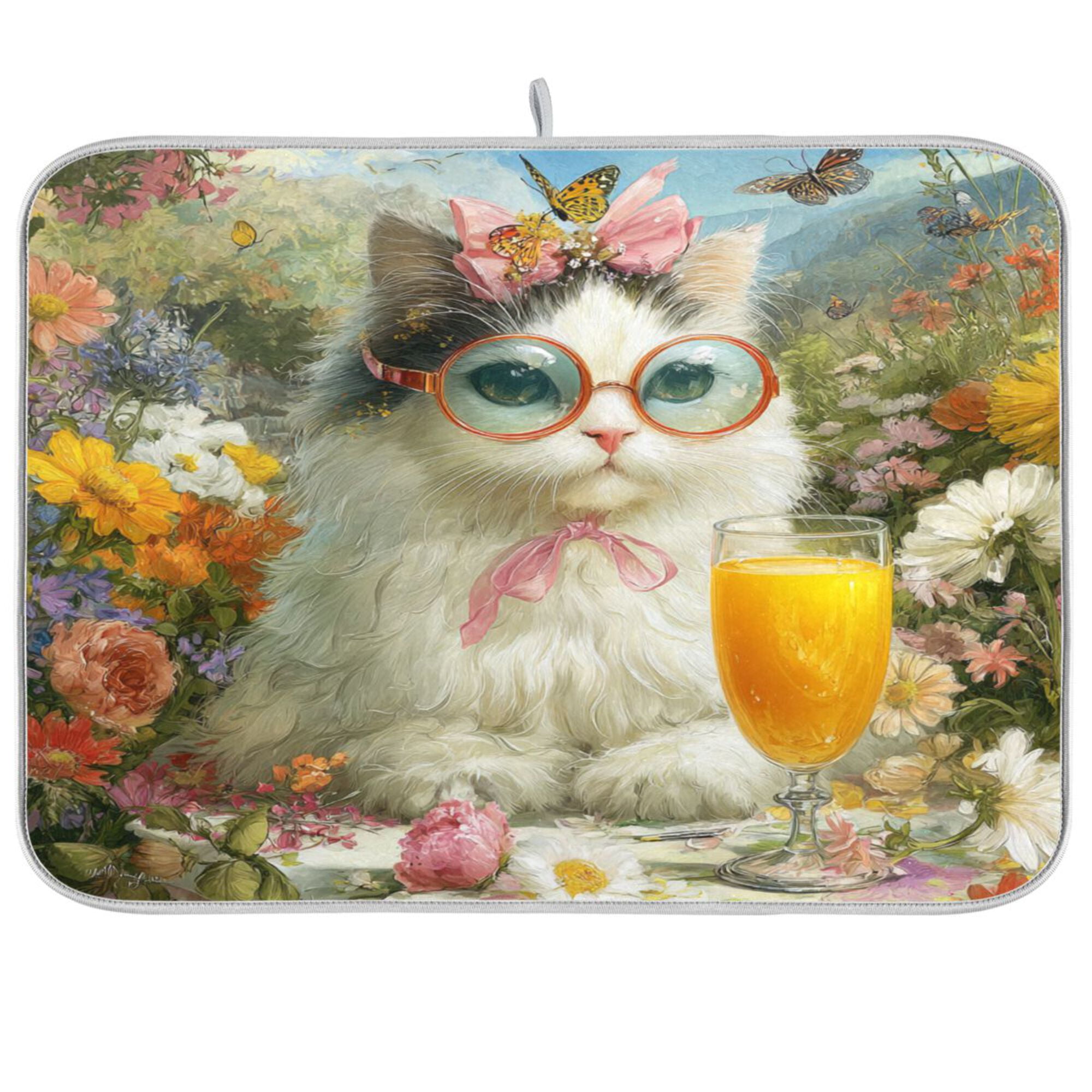 Dish Drying Mat Kitchen Pad Large Counter Absorbent Dish Mats Drainer ...