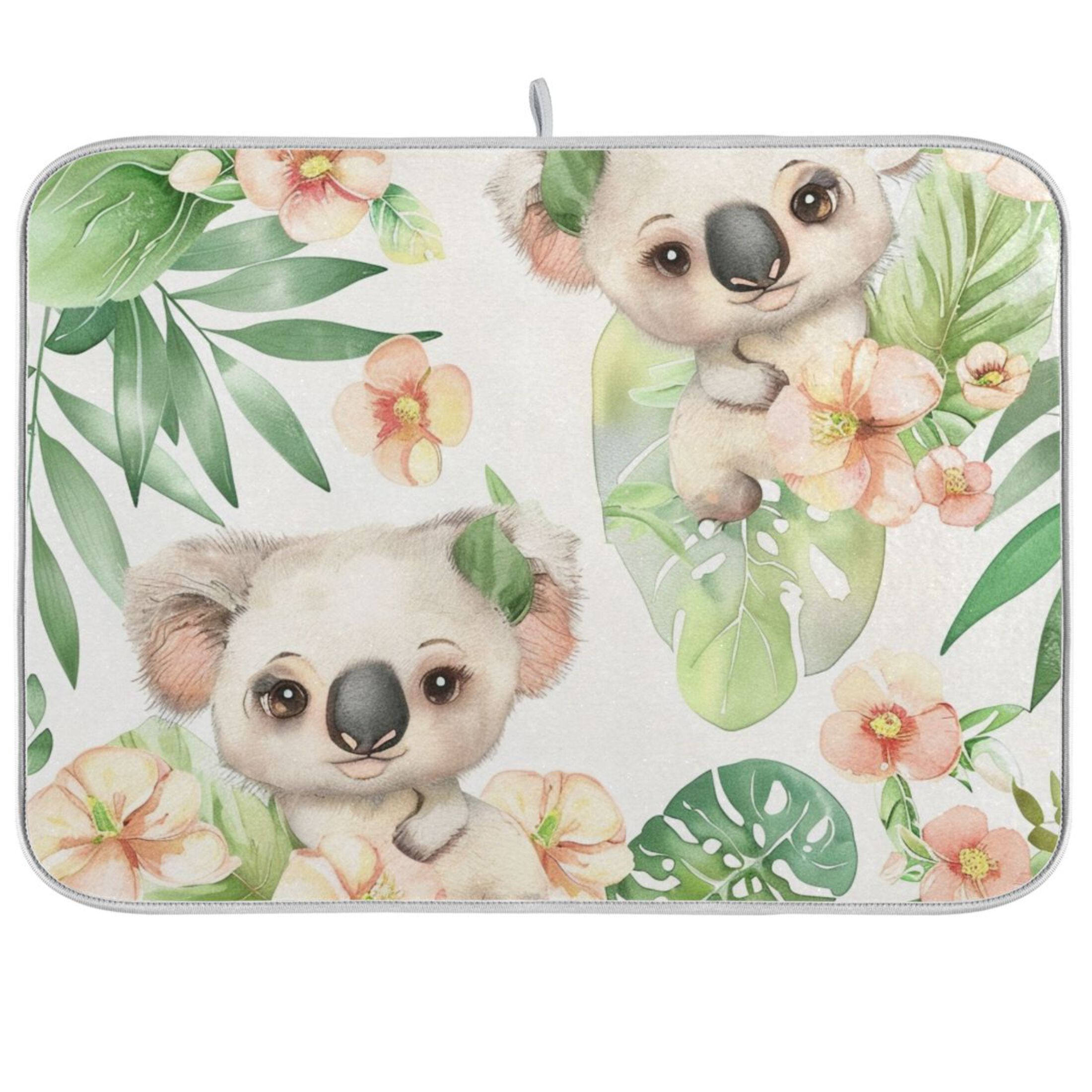 Dish Drying Mat Koala in Palm Leaves Kitchen Mats Microfiber Counter ...