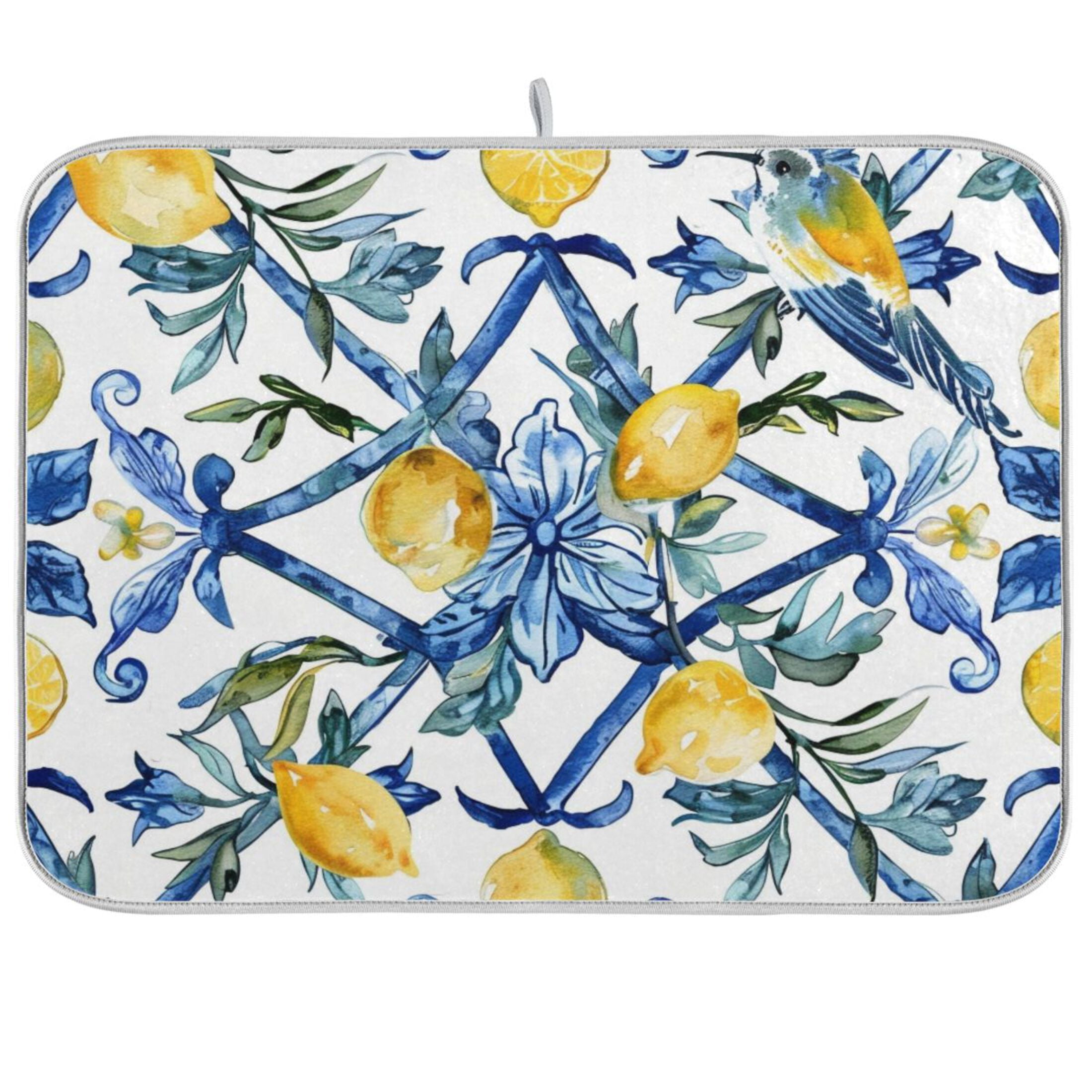 Dish Drying Mat Lemon with Bohomia Kitchen Mats Microfiber Counter ...