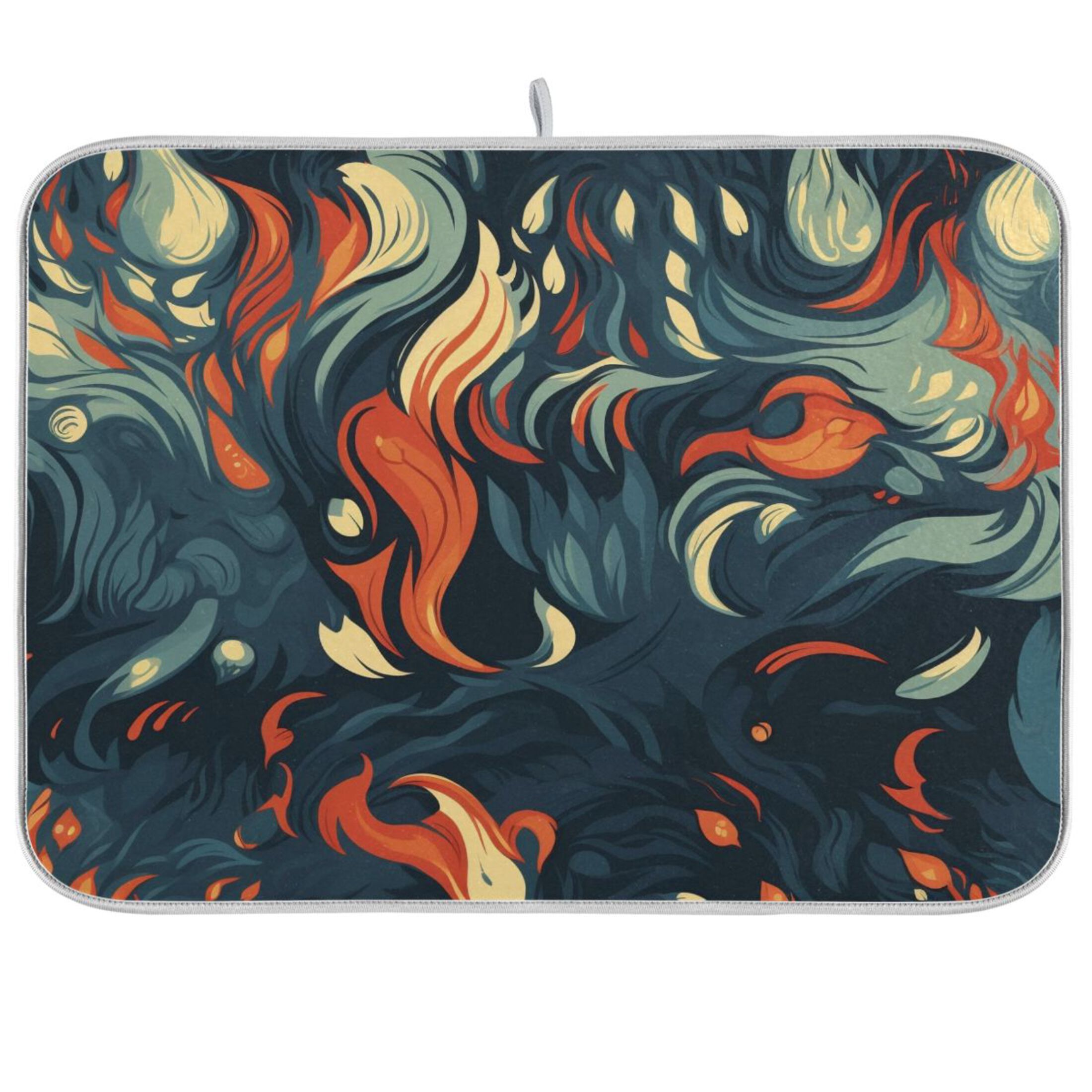 Dish Drying Mat Magic Fox Demon Kitchen Mats Microfiber Counter ...