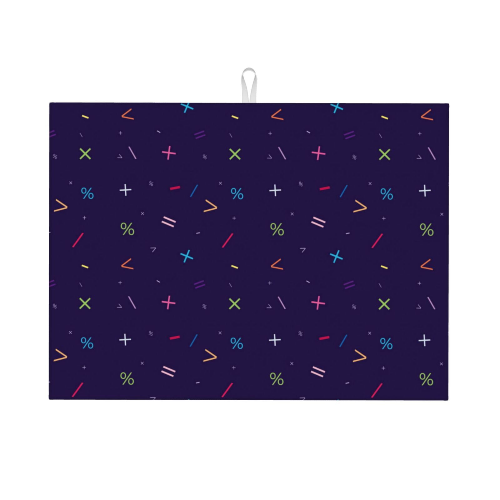 Dish Drying Mat, Mathematical Symbols Absorbent Microfiber Kitchen Mat ...