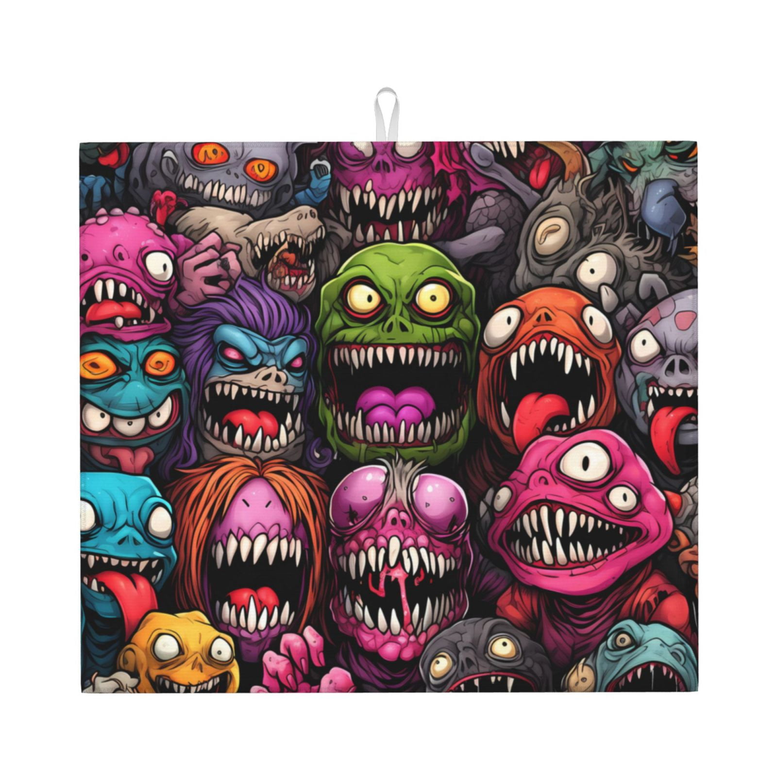 Dish Drying Mat, Monstrous Cartoon Characters Highly Absorbent Drying ...