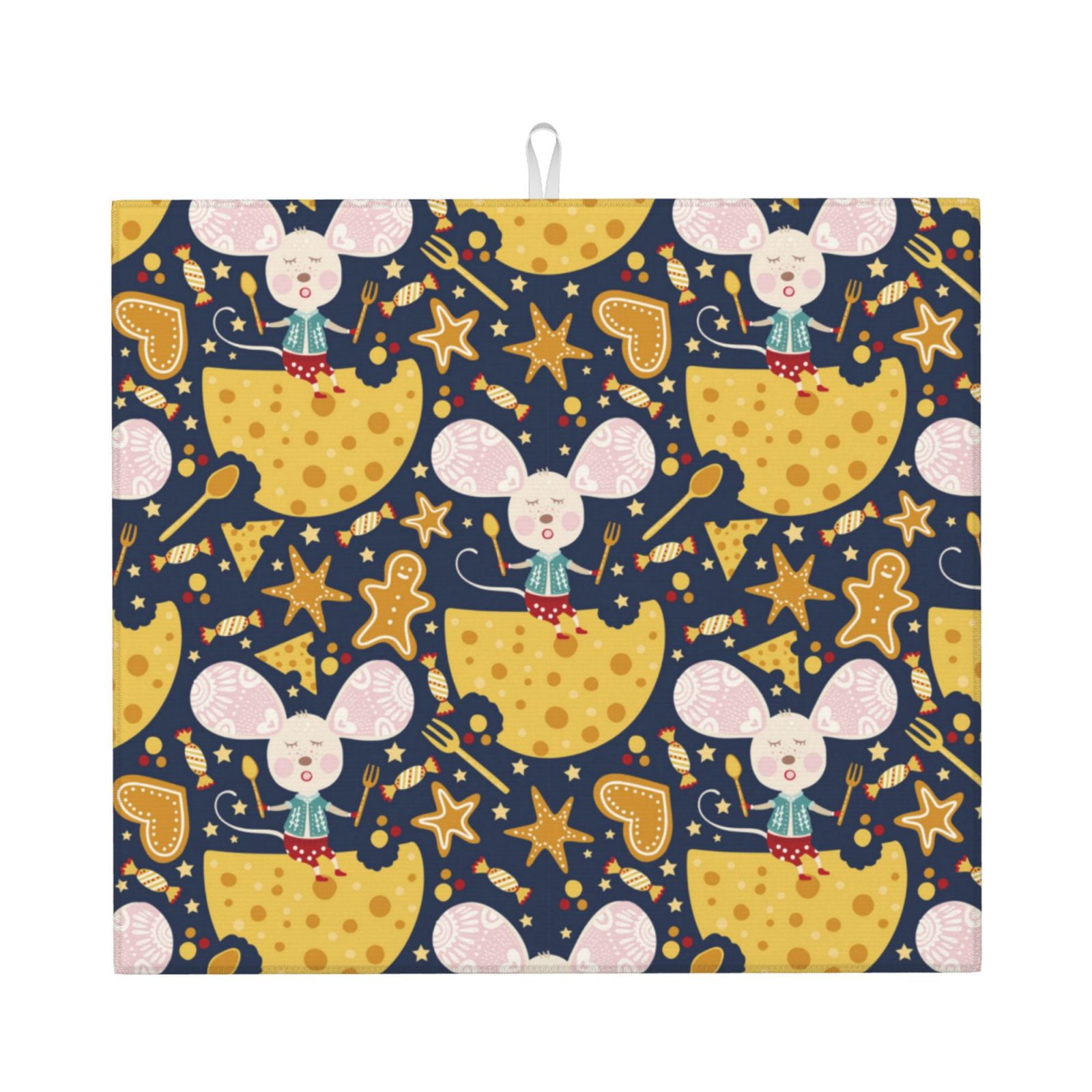 Dish Drying Mat, Mouse Cheese Highly Absorbent Drying Matt Kitchen ...