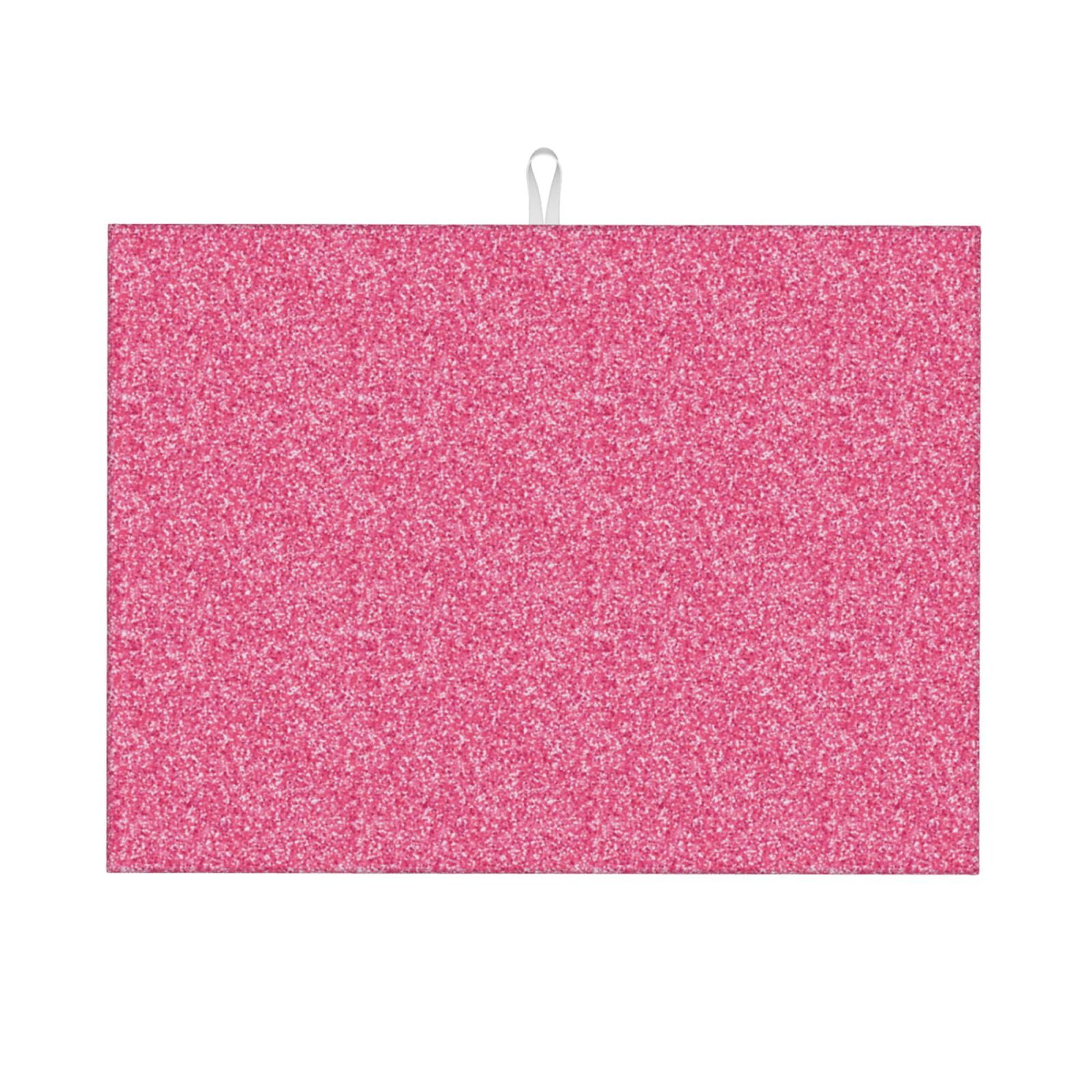 Dish Drying Mat, Red Glitter Lightning Highly Absorbent Microfiber ...