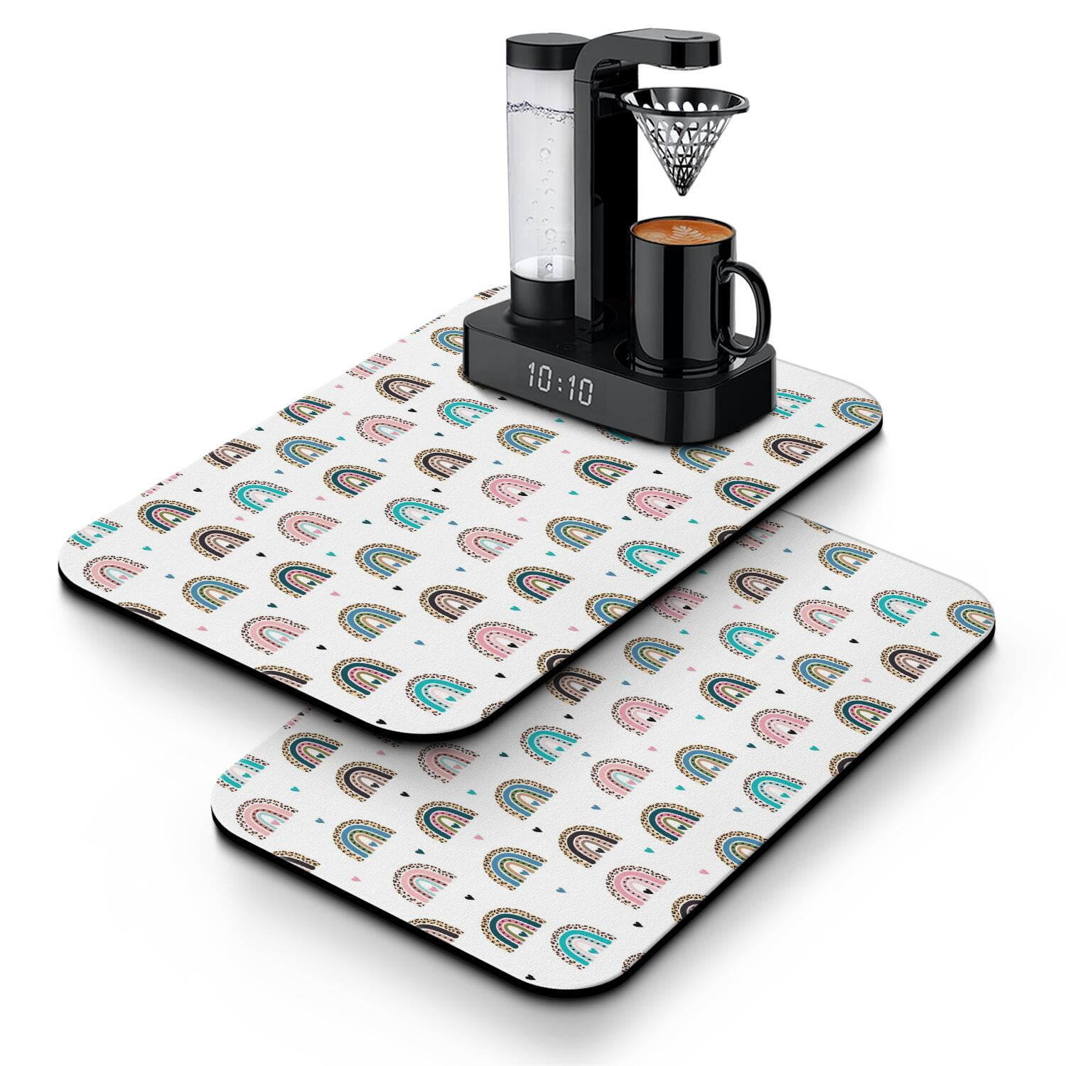 Dish Drying Mat with Rustic home decor Design - Artistic Diatom Coffee ...