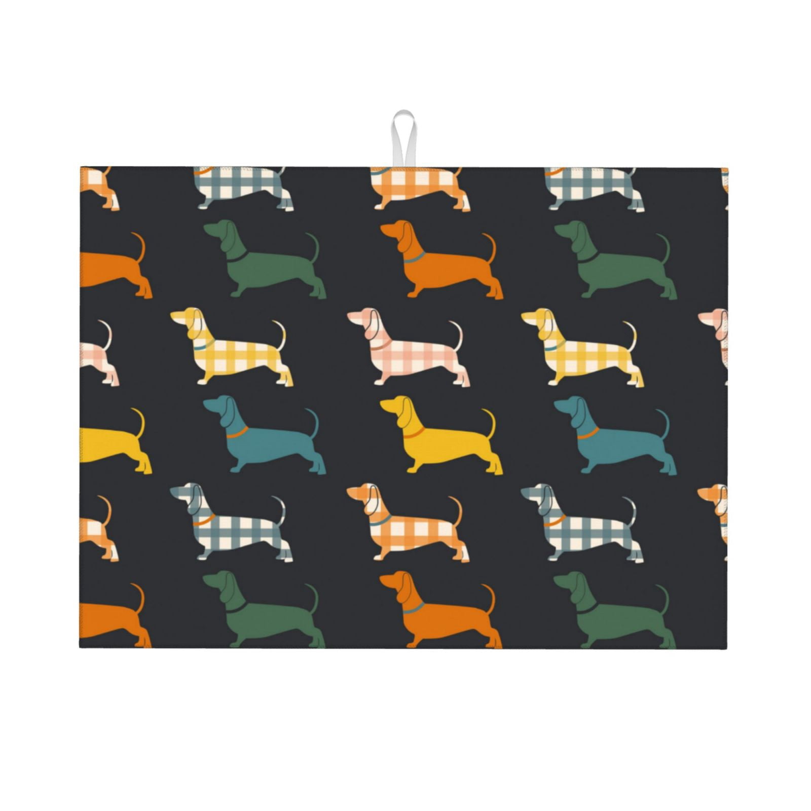Dish Drying Mat, Squre Dachshund Dog Puppy Absorbent Microfiber Kitchen ...