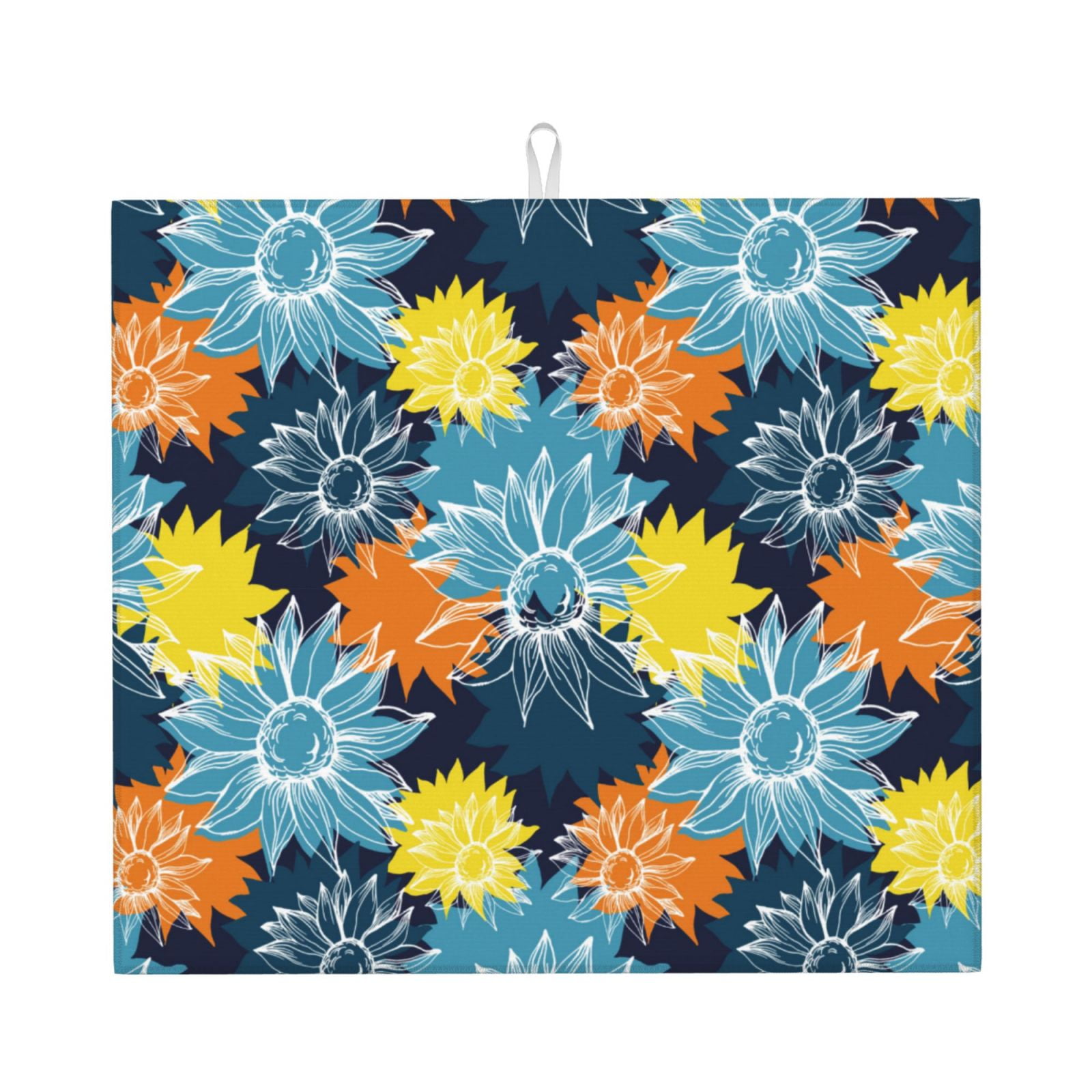 Dish Drying Mat, Sunflowers Colorful Highly Absorbent Drying Matt ...