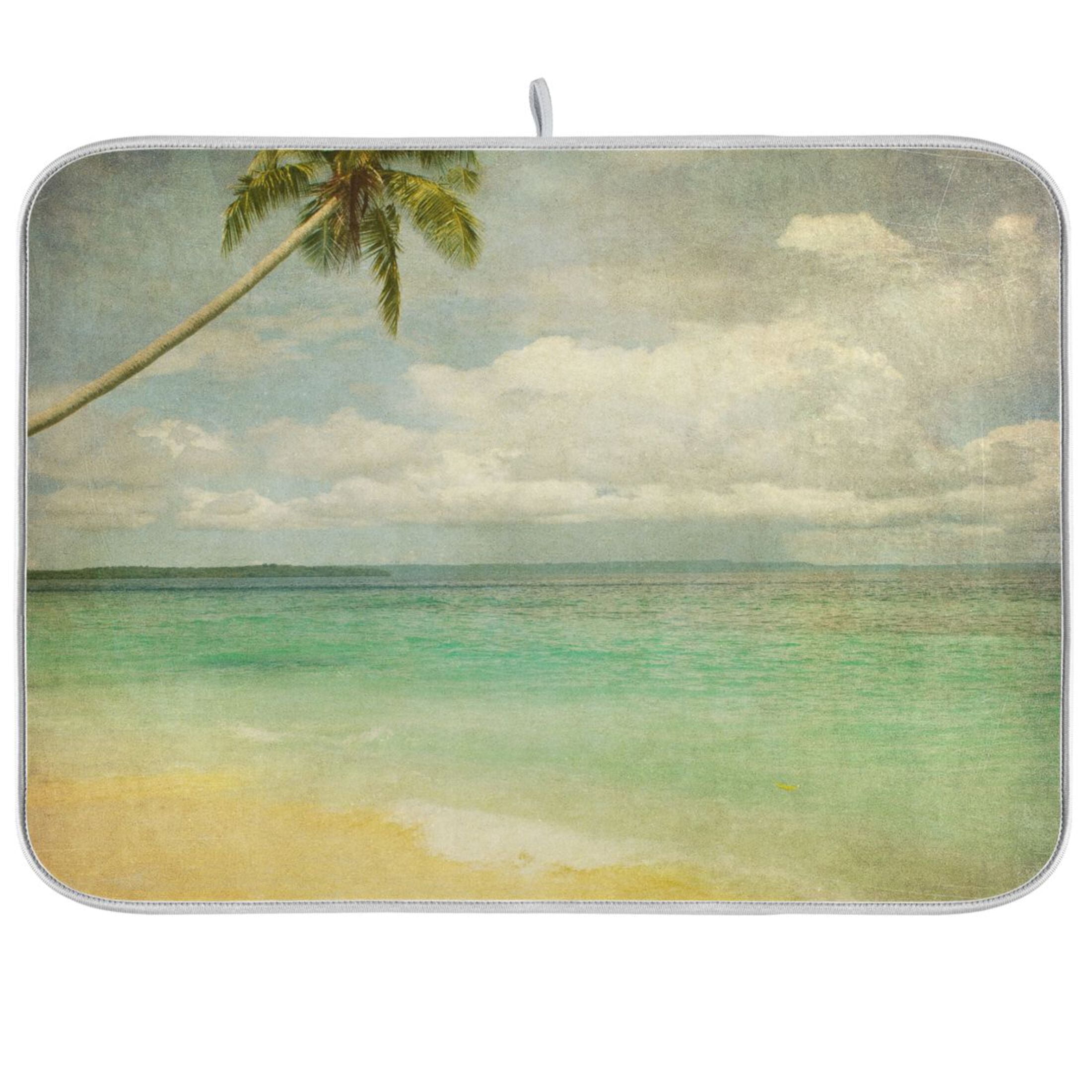 Dish Drying Mat Tropical Beach Palm Tree Kitchen Mats Microfiber ...