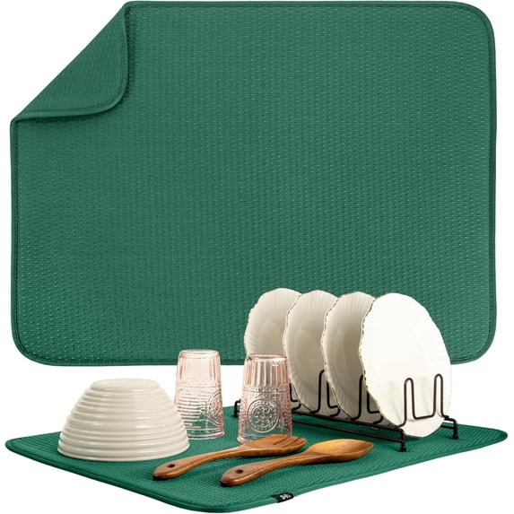 Dish Drying Mat XL, 18" x 24", Absorbent Microfiber Kitchen Counter Mat ...
