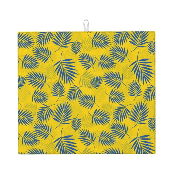 Dish Drying Mat, Yellow Palm leaf Highly Absorbent Drying Matt Kitchen ...