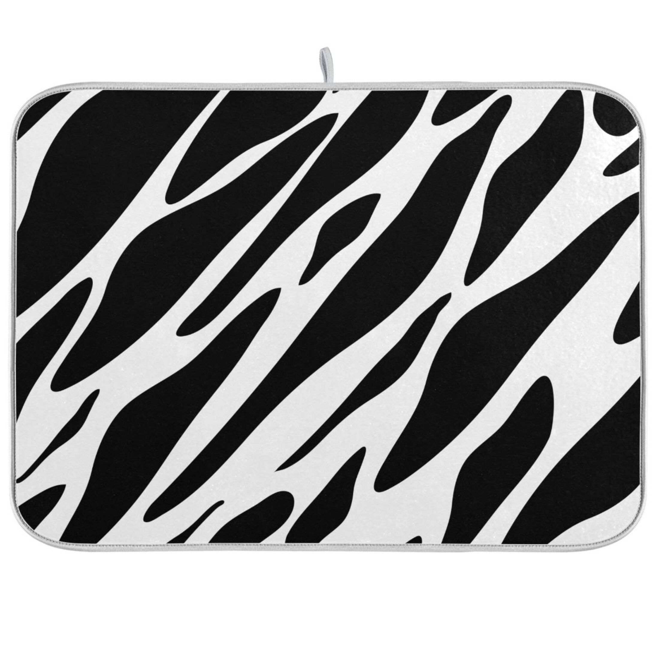Dish Drying Mat Zebra Black and White Kitchen Mats Microfiber Counter ...