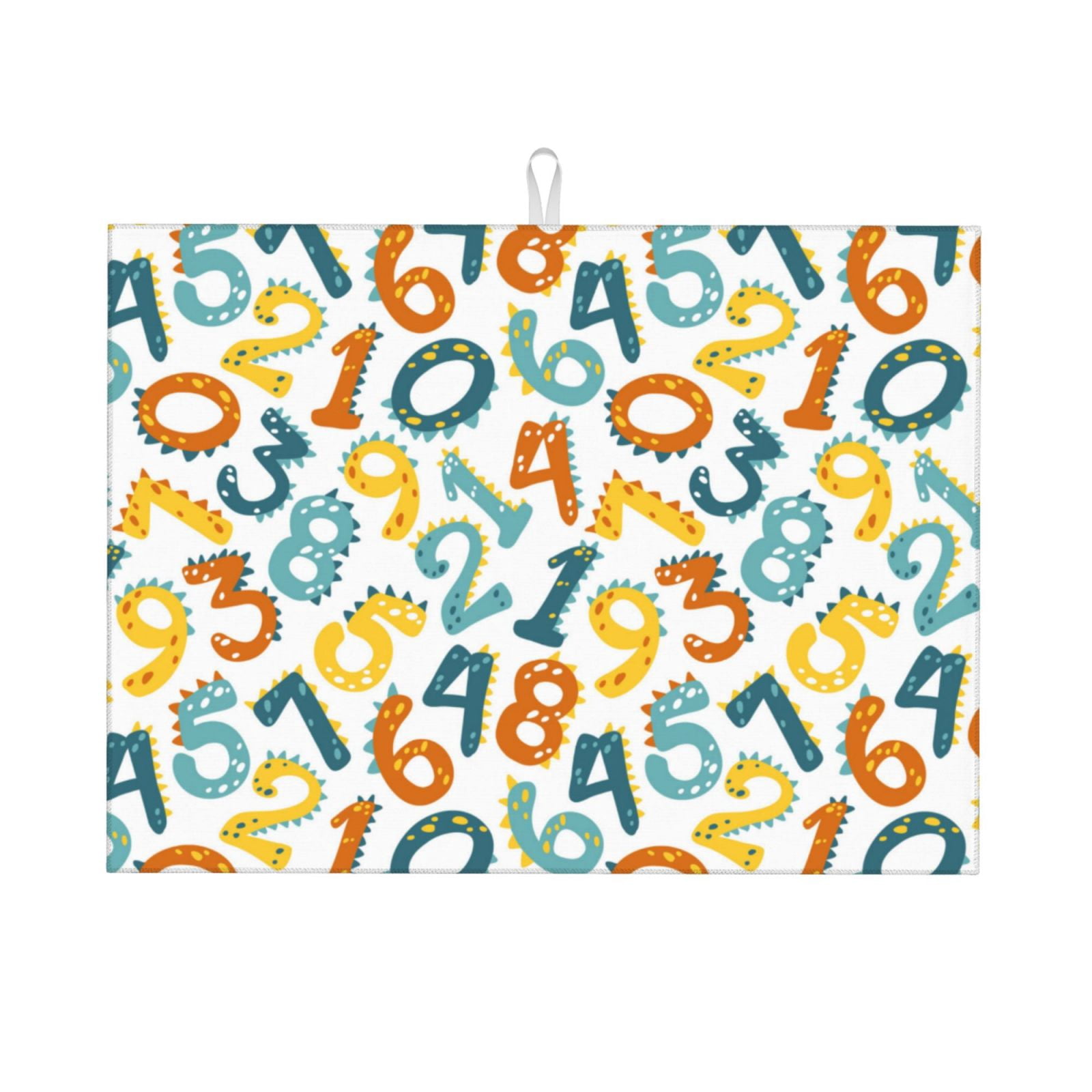 Dish Drying Mat, cartoon Math number Print Highly Absorbent Microfiber ...