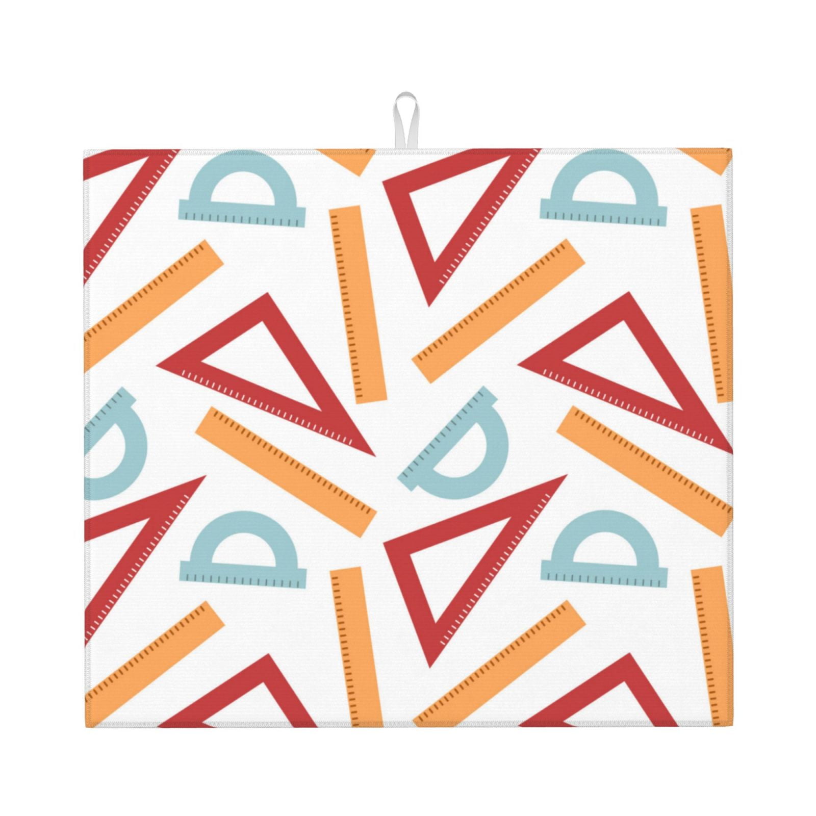 Dish Drying Mat, colorful Math ruler Print Highly Absorbent Drying Matt ...