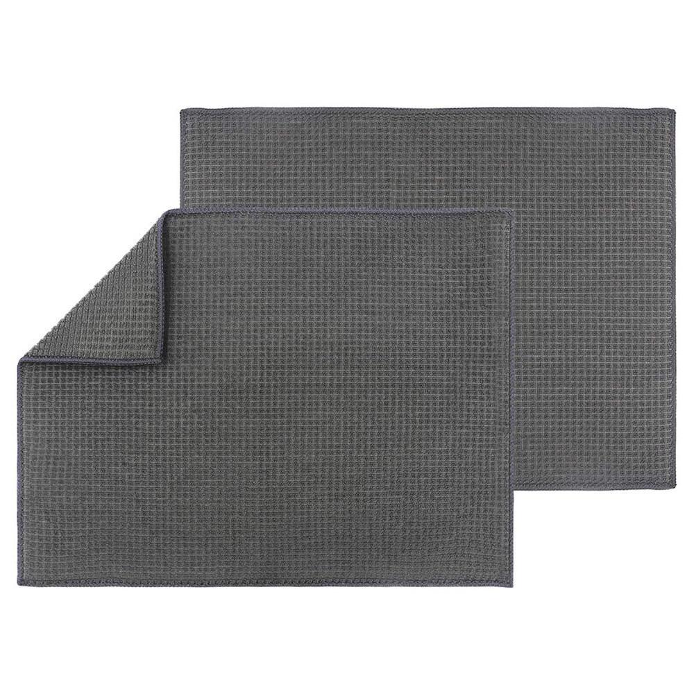 Kitchen Basics Reversible Microfiber Dish Drying Mat - Gray - 16" x 18 ...
