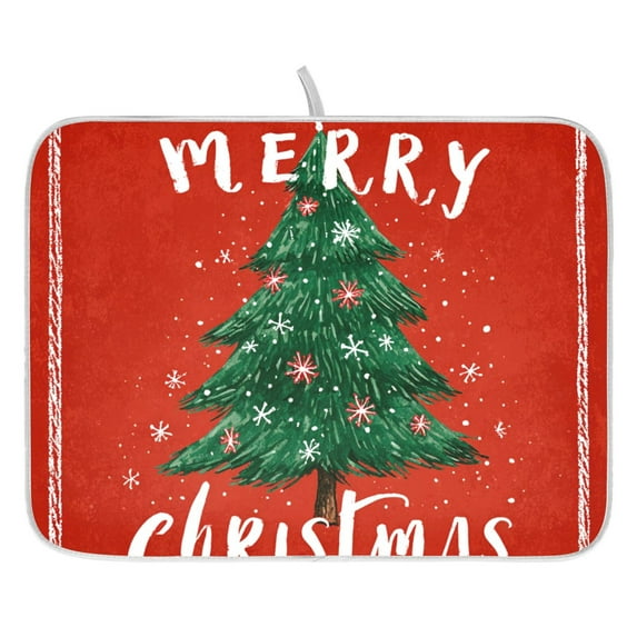 Dish Drying Mat for Kitchen Counter 16x18/18x24 A Christmas Tree ...