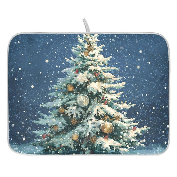 Dish Drying Mat for Kitchen Counter 16x18/18x24 Christmas Tree ...