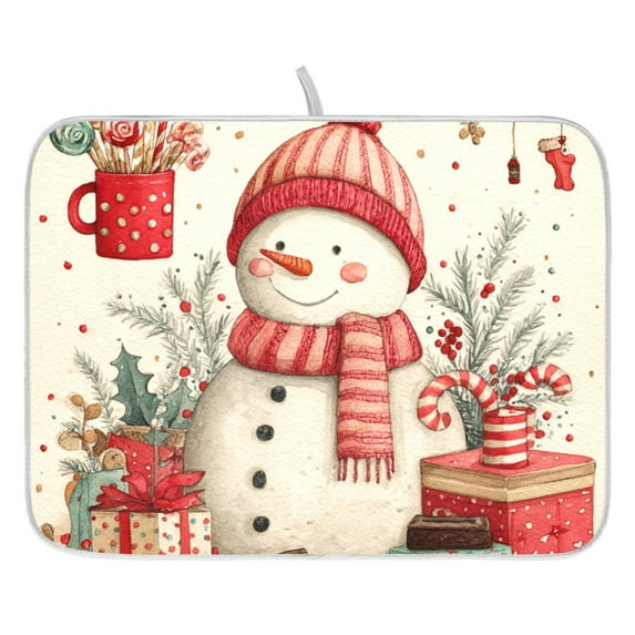 Dish Drying Mat for Kitchen Counter 16x18/18x24 Cute Christmas Theme ...