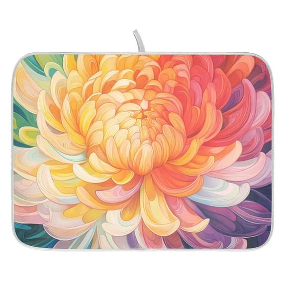 Dish Drying Mat for Kitchen Counter 16x18/18x24 Daisy Absorbent Coffee ...