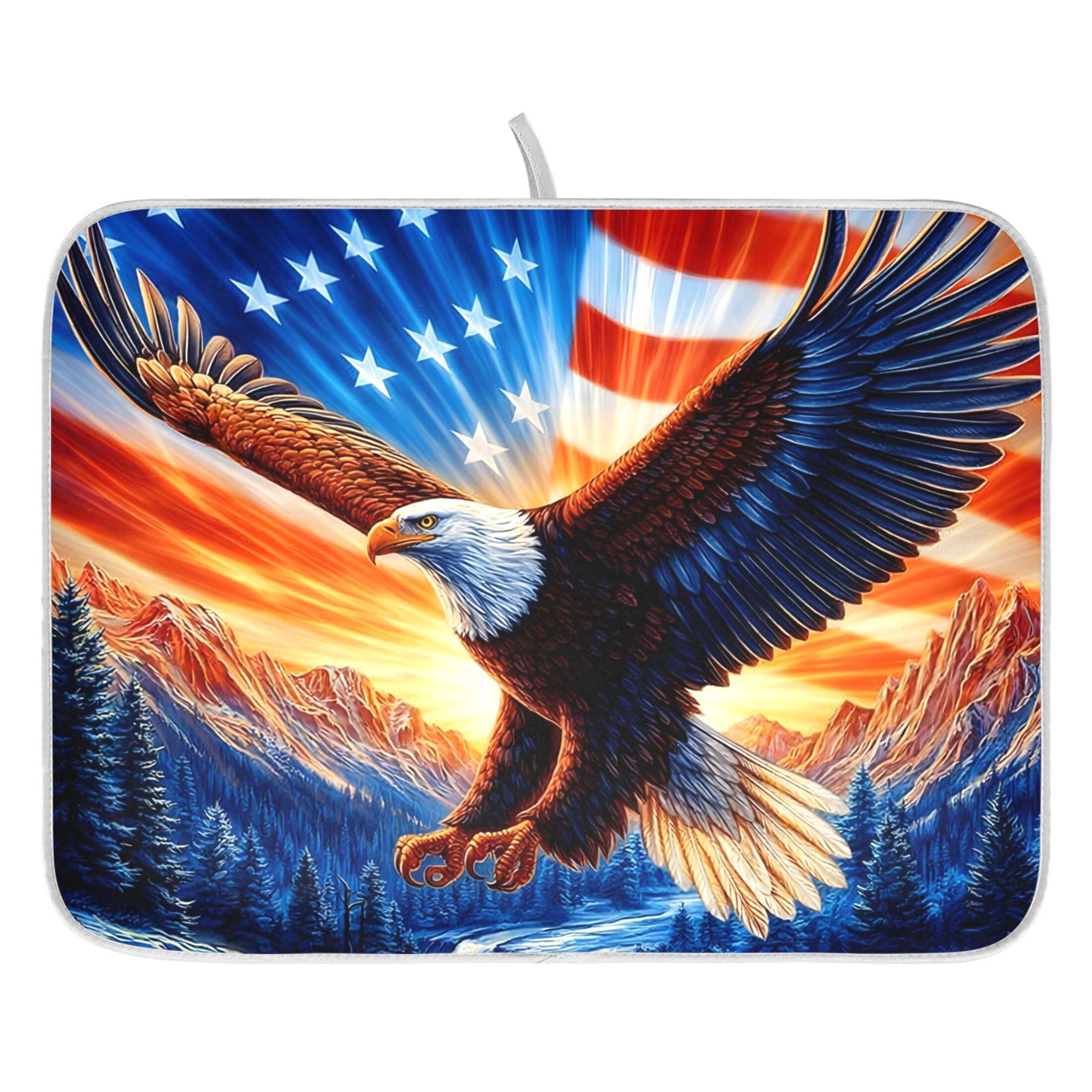 Dish Drying Mat for Kitchen Counter 16x18/18x24 Eagle National Flag ...