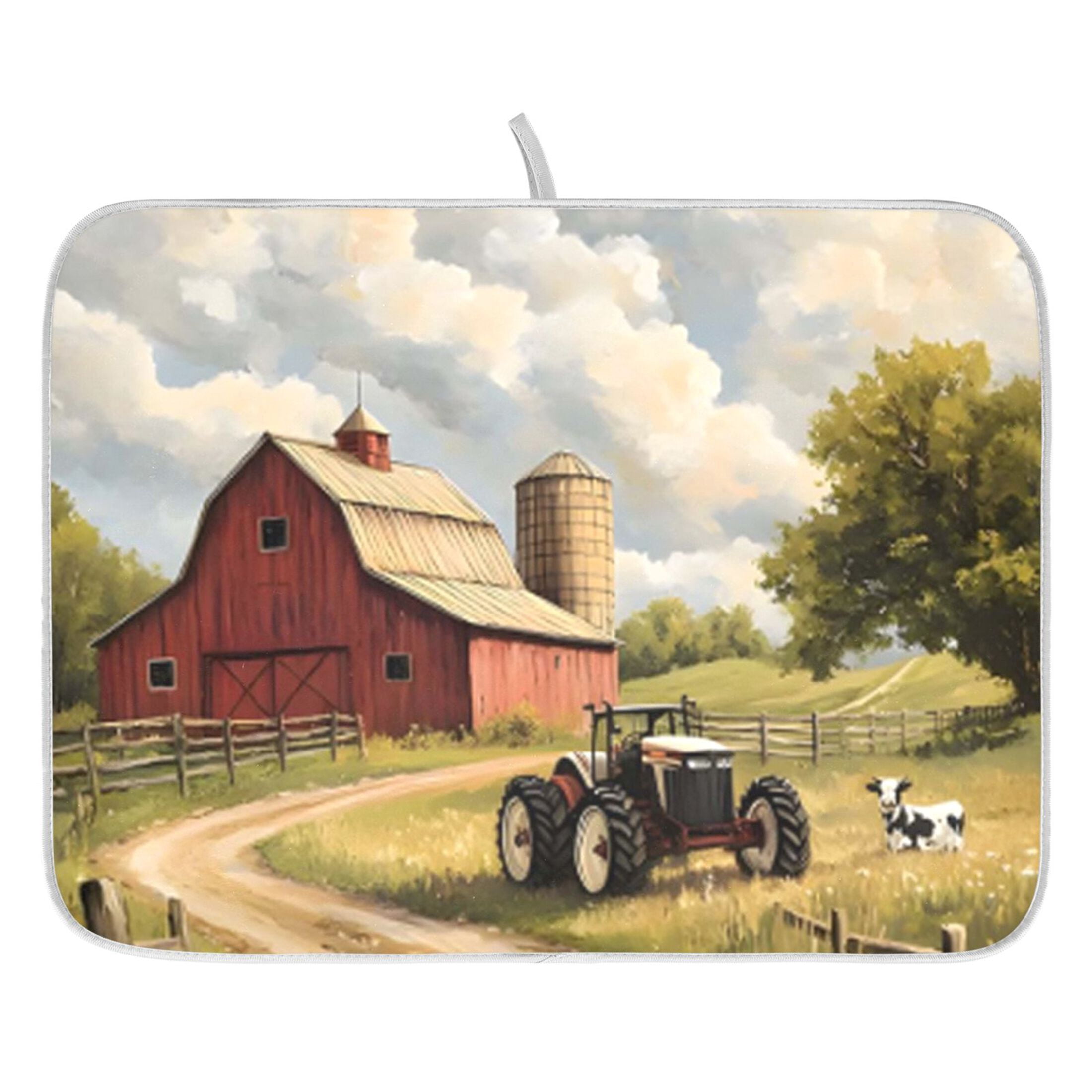 Dish Drying Mat for Kitchen Counter 16x18/18x24 Farm Absorbent Coffee ...