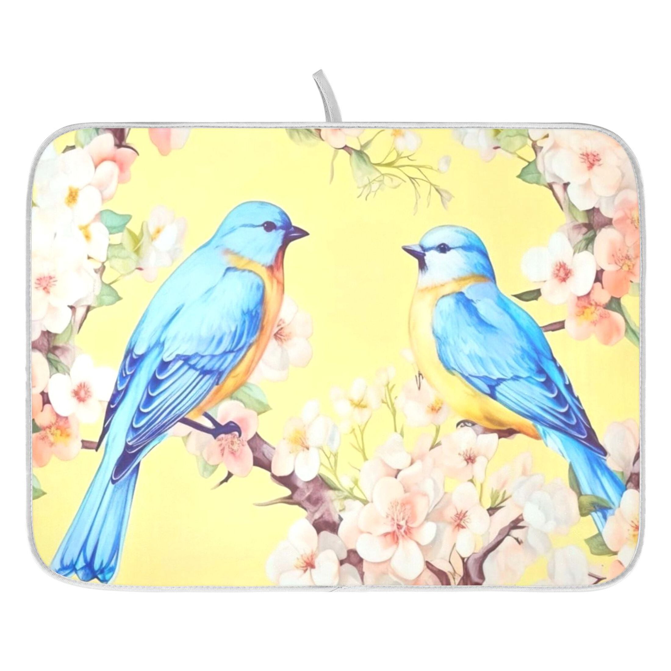 Dish Drying Mat for Kitchen Counter 16x18/18x24 Flower and Bird ...