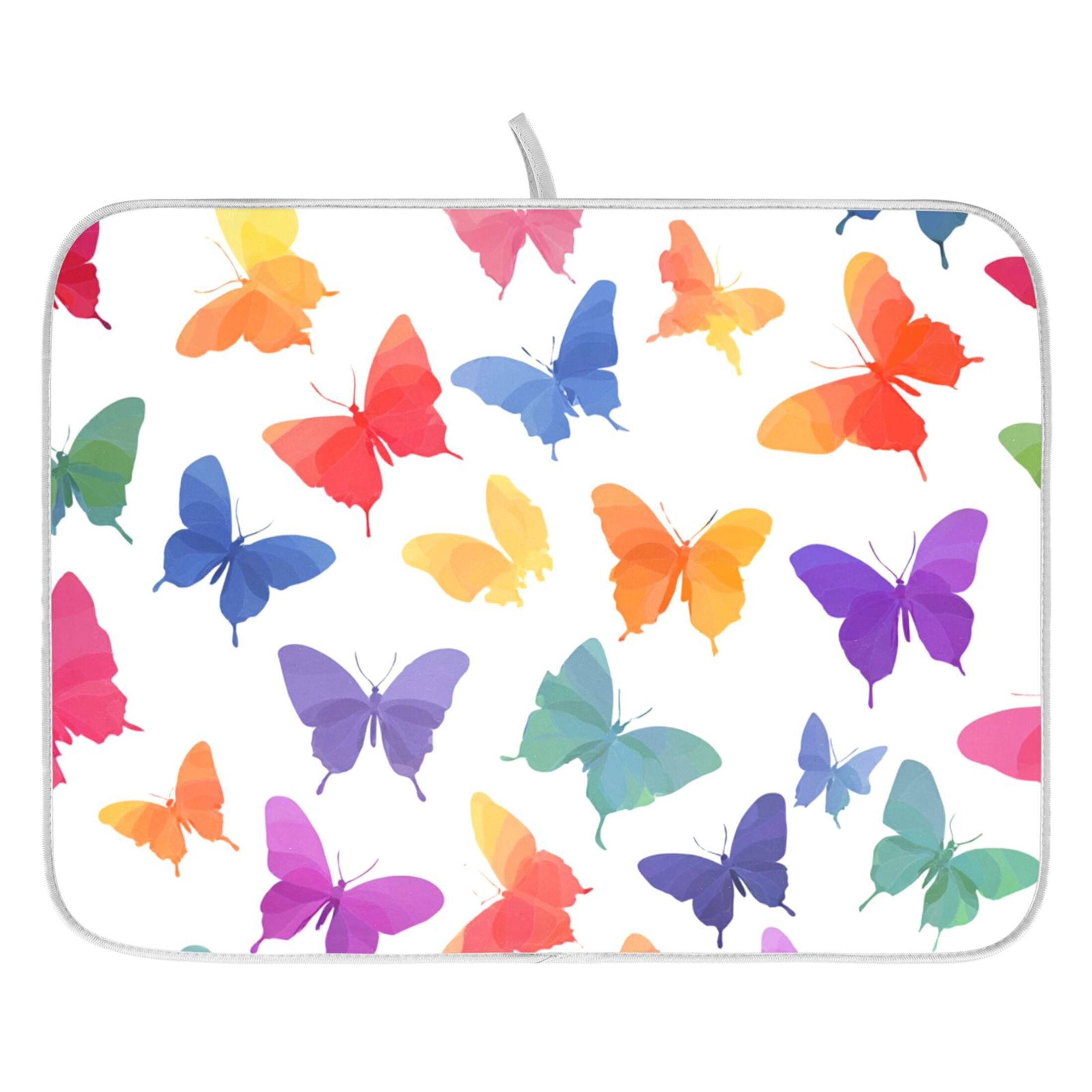 Dish Drying Mat for Kitchen Counter 16x18/18x24 Flying Butterflies ...