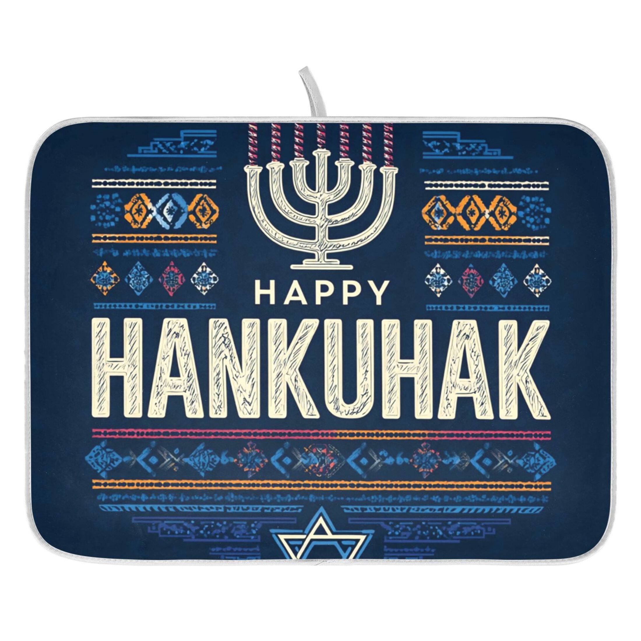 Dish Drying Mat for Kitchen Counter 16x18/18x24 Hanukkah Absorbent ...