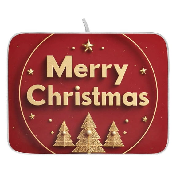 Dish Drying Mat for Kitchen Counter 16x18/18x24 Merry Christmas Little ...