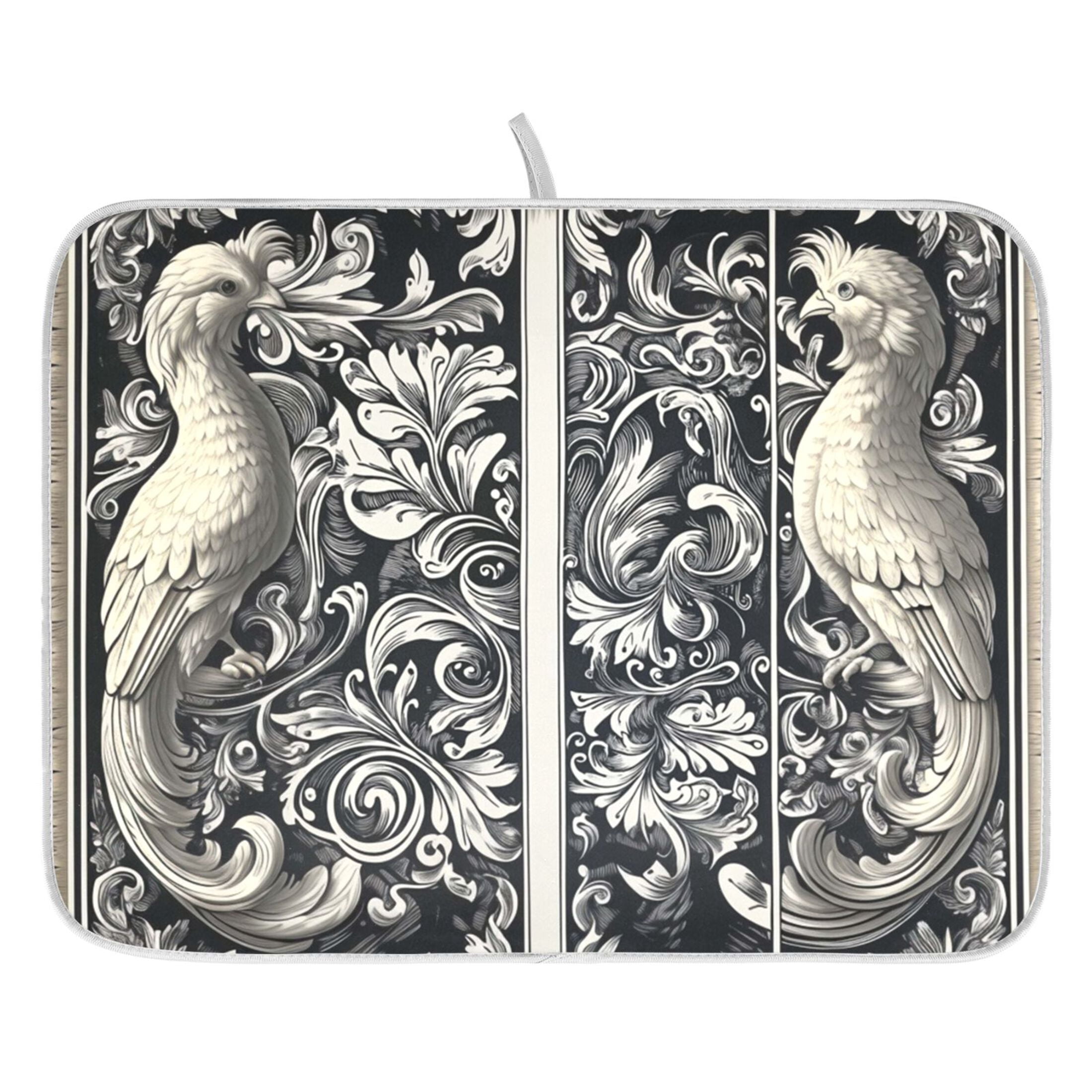 Dish Drying Mat for Kitchen Counter 16x18/18x24 Silver Artistic Gate ...