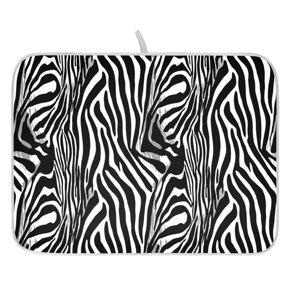 Dish Drying Mat for Kitchen Counter 16x18/18x24 Zebra Print Absorbent ...